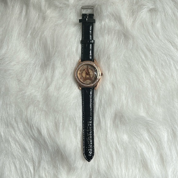 Accessories | Paris Watch W Brown Faux Alligator Leather Band With Gold ...